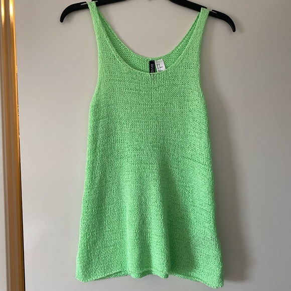 Divided | Tops | Neon Green Knit Tank Top | Poshmark